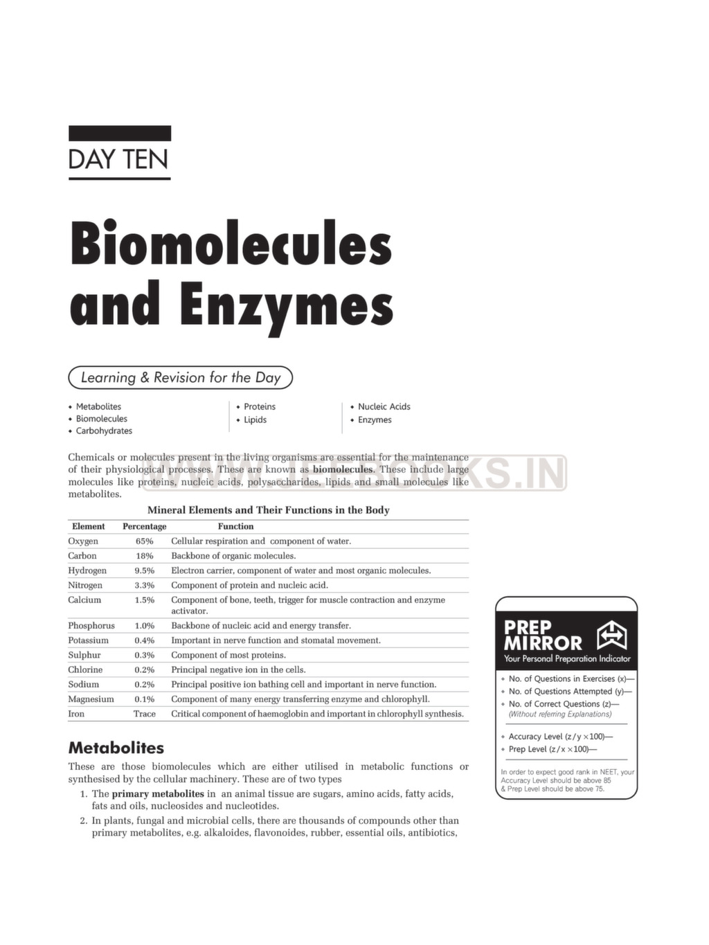 Biomolecules and Enzymes - SIR Odia