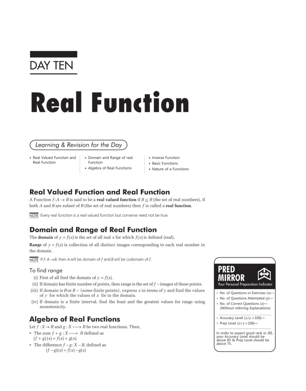 Real Function - SIR Odia